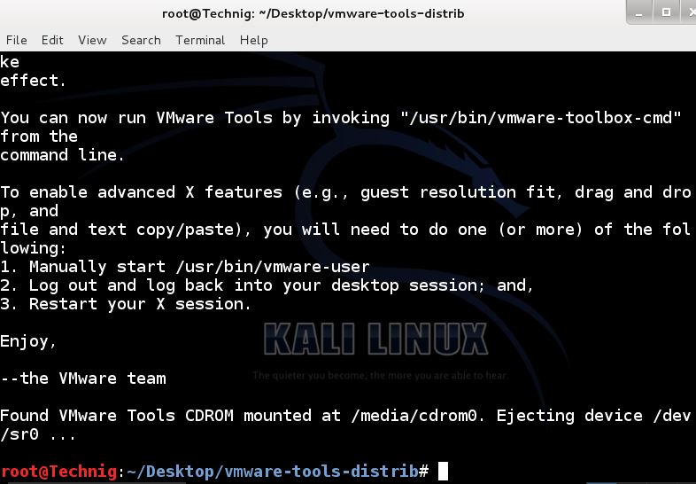 Install VMware Tools in Kali Linux - TECHNIG