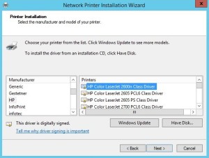 Install and Configure Print Server In Server 2012 R2
