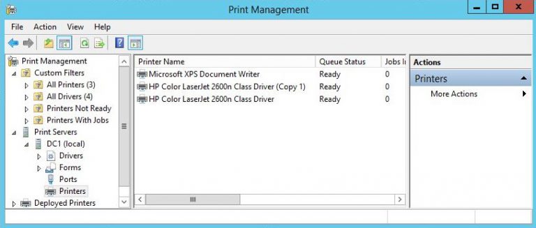 Install and Configure Print Server In Server 2012 R2