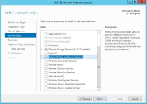 Installing Network Policy Server (NPS) on Server 2012 R2