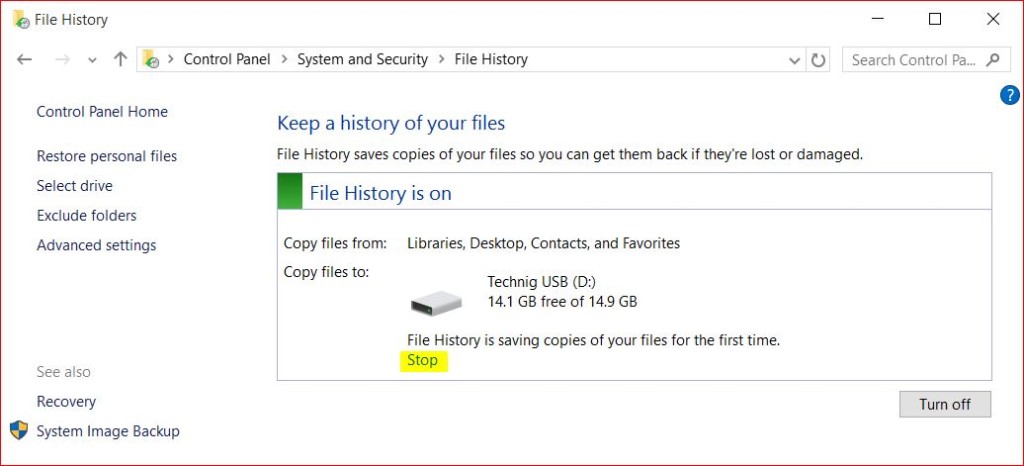 How To Backup Data Using File History In Windows 10 Technig