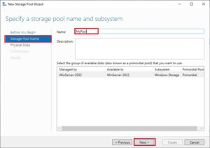 How to Create and Configure Storage Pool on Windows Server 2022