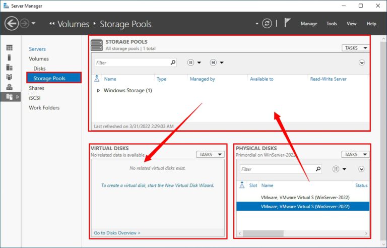 How to Create and Configure Storage Pool on Windows Server 2022