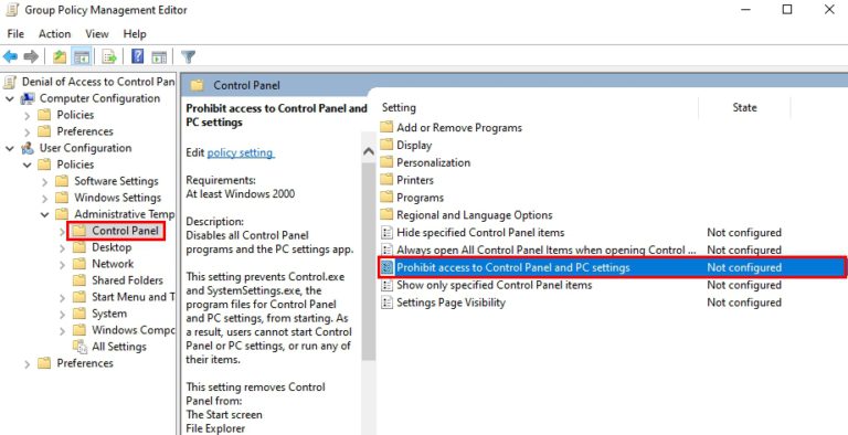How to Deny Access to PC Settings and Control Panel using Group Policy?