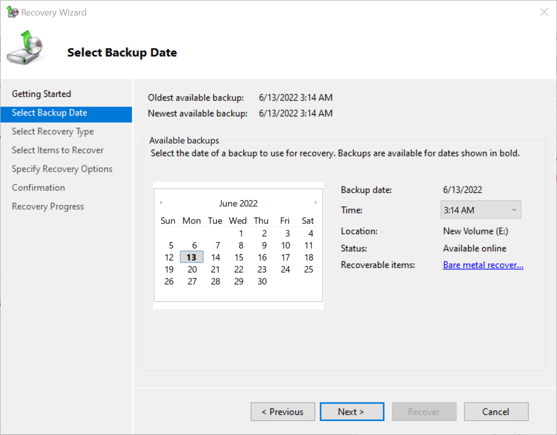 How to Restore Backup in Windows Server 2022 - TECHNIG